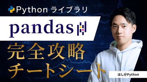 Pandas基礎完全攻略チートシート｜ほし Python