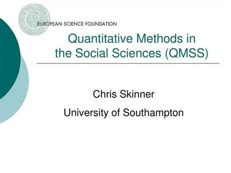 Ppt Quantitative Methods In The Social Sciences Qmss Powerpoint