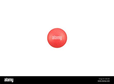 Red Tablet Pill Medication Isolated On White Background One Single