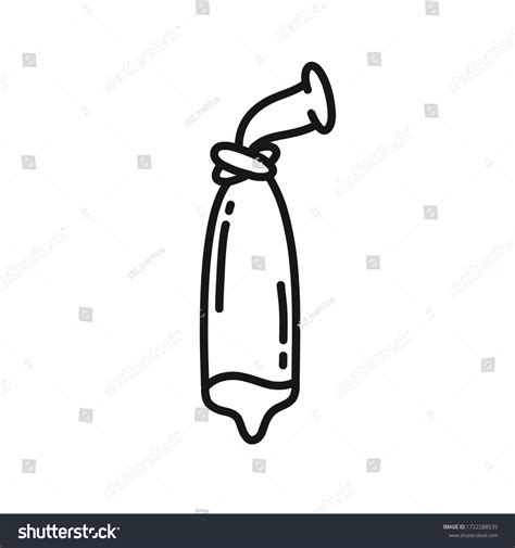 Used Condom Doodle Icon Vector Illustration Stock Vector Royalty Free