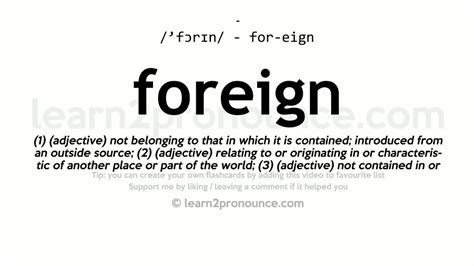 Pronunciation Of Foreign Definition Of Foreign Youtube