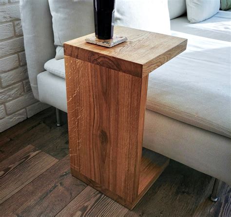 Milaau Oak Side Table Moho C Shaped End Table Etsy