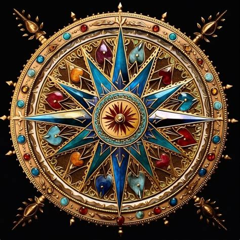 Ancient Compass Mandala Design Premium Ai Generated Image