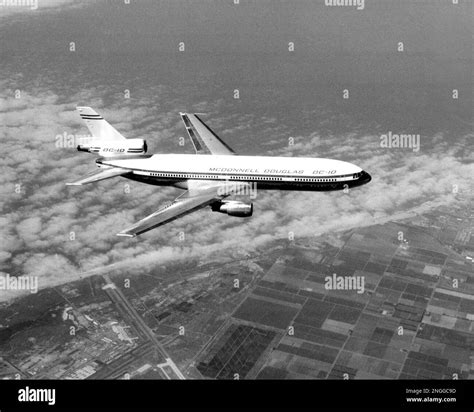 The Mcdonnell Douglas Dc 10 Is Shown During Its Test Flight Over