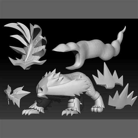 Stl File Pokemon Paradox Ancient Entei Gouging Fire 🐉・3d Printable