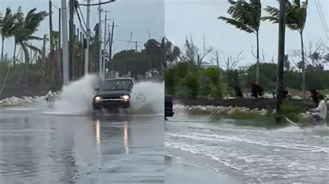 Florida Man Wake Surfs Through Flooded Streets Hurricane Ian