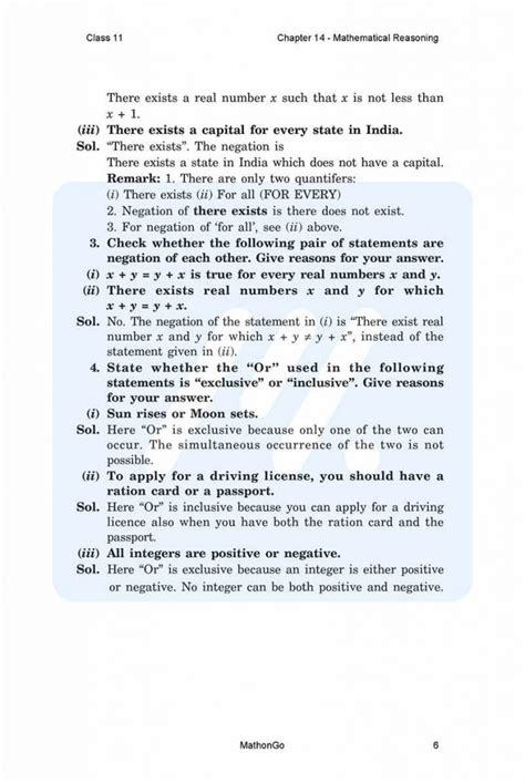 Ncert Solutions For Class 11 Maths Chapter 14 Mathematical Reasoning