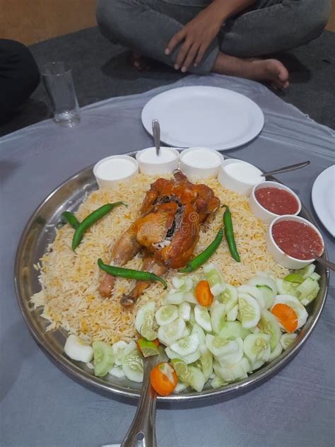 Mandi Biryani Stock Image Image Of Salad Full Dish 341413921