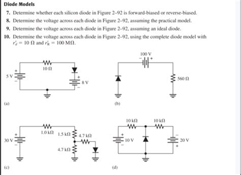 Solved Diode Models 7 Determine Whether Each Silicon Diode
