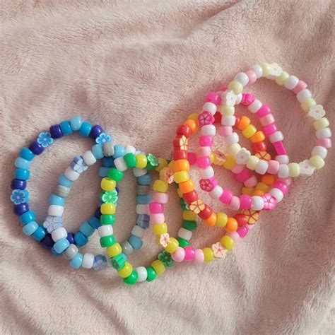 Rainbow Clay Disc Beaded Bracelet E6f Beaded Bracelets Pony Bead