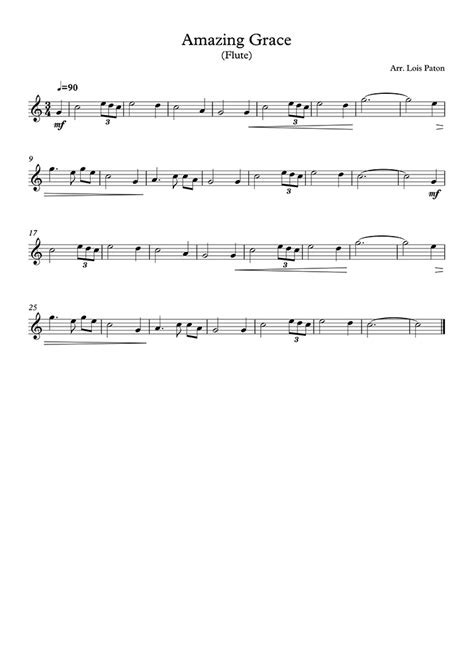 Amazing Grace Traditional Flute Sheet Music