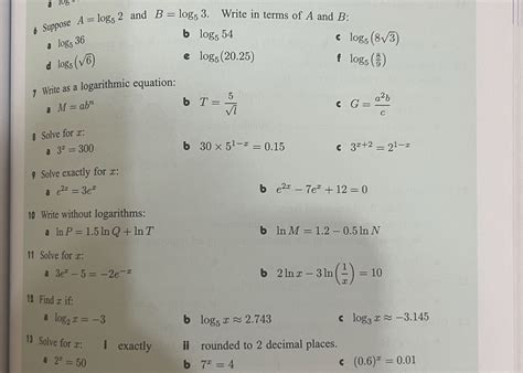 Solved 6 ﻿suppose Alog52 ﻿and Blog53 ﻿write In Terms Of