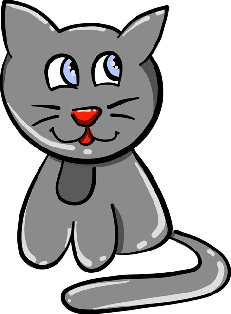 Grey Cat Illustration Vector On White Background 13607371 Vector Art