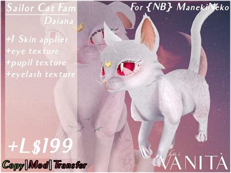 Second Life Marketplace Maneki Neko Skin Sailor Kitty Fam Daiana