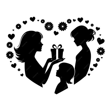 Premium Vector Happy Mothers Day Silhouette Vector Design