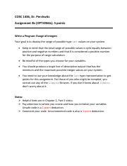 COSC Assignment B EC Pdf COSC Dr Pershwitz Assignment B OPTIONAL Points Write A