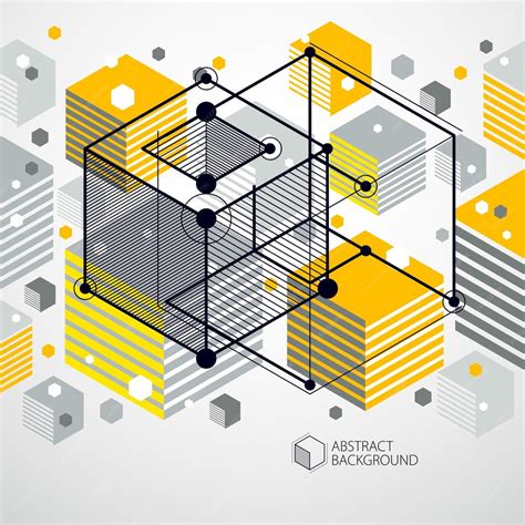 Premium Vector Vector Of Abstract Geometric 3d Cube Pattern And Yellow Background Layout Of