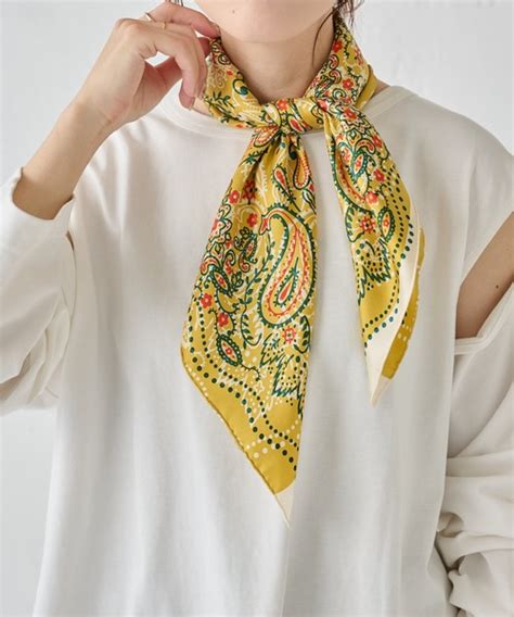 Manipuri（マニプリ）の「manipuriペイズリー柄シルクスカーフ（バンダナスカーフ）」 Wear