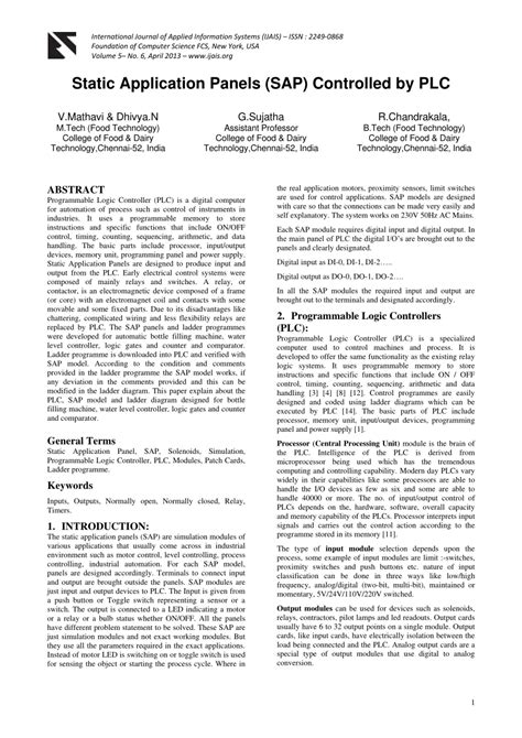 pdf static application panels sap controlled by plc