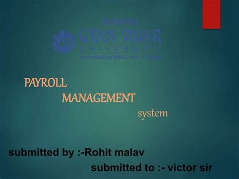 Payroll System Ppt2 Rohit Malav Version Point 2 Pptx