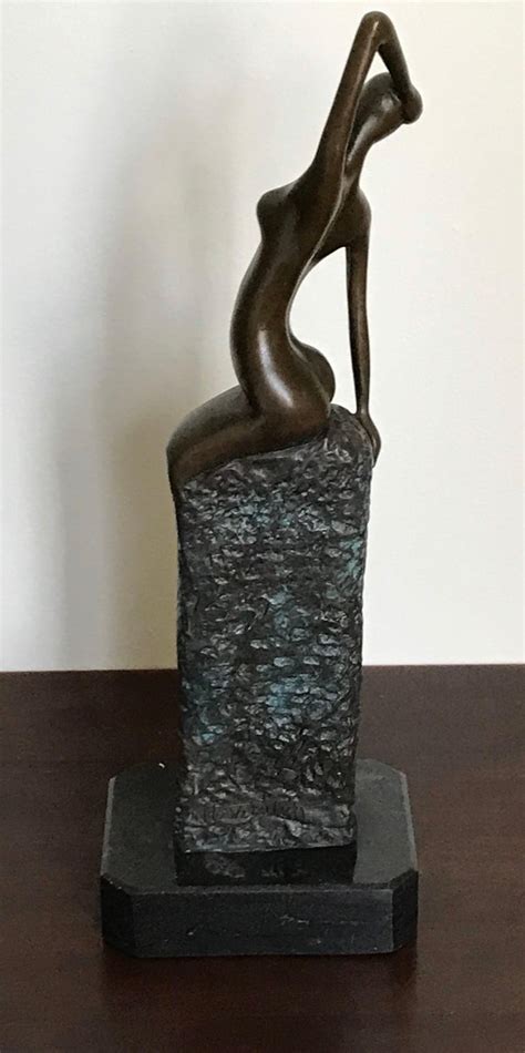 Mid Century Modern Bronze Female Figurine Sculpture By Aldo Vitaleh