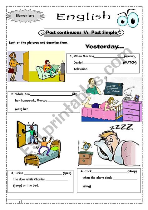 Past Simple VS Past Continuous ESL Worksheet By Femenina