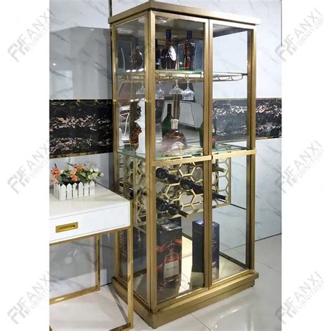 Luxury Living Room Furniture Wine Bar Display Cabinet Modern Corner