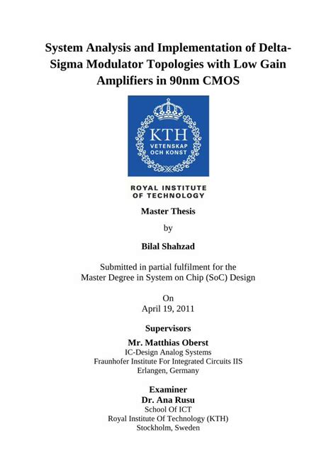 Pdf System Analysis And Implementation Of Delta Sigma Dokumentips