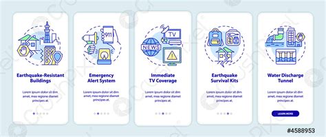 Earthquake Mitigation Strategies Japan Onboarding Mobile App Screen Stock Vector 4588953