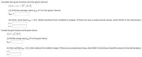 solved consider the given function and the given interval