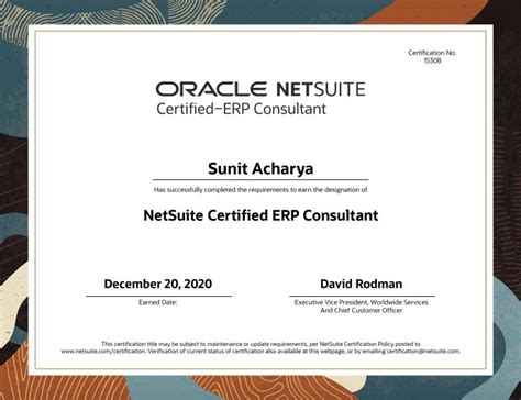 Sunit A On Linkedin Oraclenetsuite Erpconsultant Certified 2020goals Oracle 53 Comments