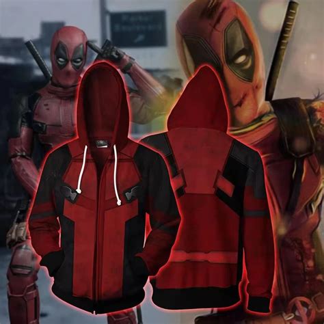 Толстовка с капюшоном из полиэстера для косплея Дэдпула | AliExpress