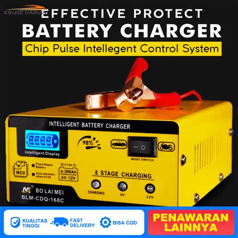 BO LAI MEI Charger Aki Mobil Motor 250W 12V 24V 200AH Portable Otomatis