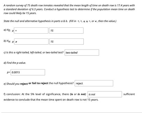 solved a random survey of 75 death row inmates revealed that