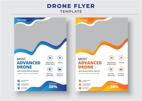Drone Flyer Template Most Advanced Drone Services Flyer 3059940 Vector