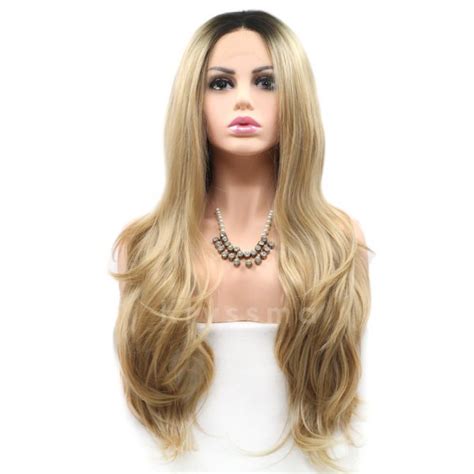 Ombre Blonde Wave Synthetic Lace Front Wigs Ellie