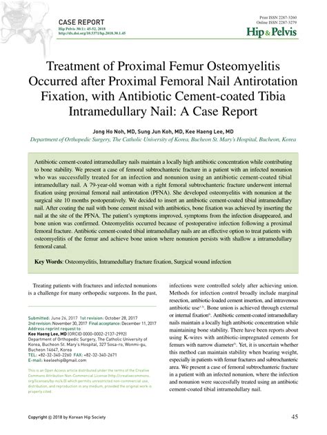 Pdf Treatment Of Proximal Femur Osteomyelitis Occurred After Proximal