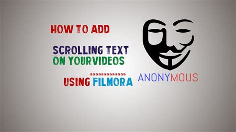 How To Add Scrolling Text Into Videos Filmora Tutorial 2017 Youtube