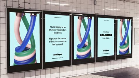 Emotional Art Gallery Digital Billboards Cheer Up Anxious Stockholm