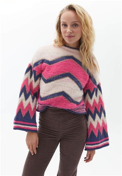 Çok Renkli Loose Fit Desenli Kazak 22KOX SAKJAKTOP OXXO