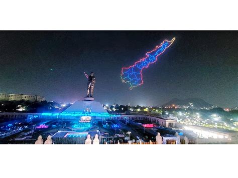 Dr Br Ambedkar Statue Drone Show అంబేద్కర్‌ విగ్రహావిష్కరణ