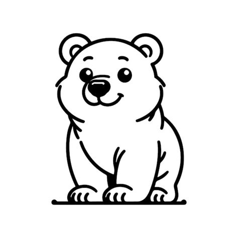Bear Line Art Coloring Page Vector Illustration Premium Ai Generated