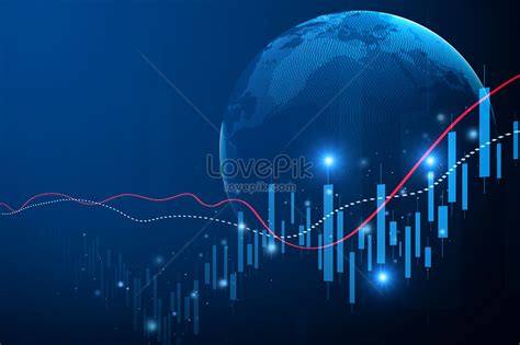 블루 크리에이티브 글로벌 주식 시장 배경 사진 및 창의적인 일러스트 무료 다운로드 Lovepik