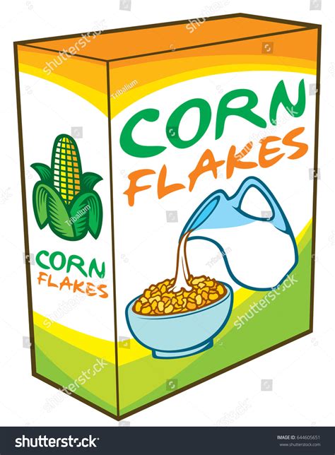 Corn Flakes Packing Box Vector Illustration Stock Vector Royalty Free