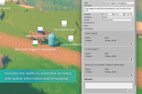 Scene Notes Tasks Issues Annotations