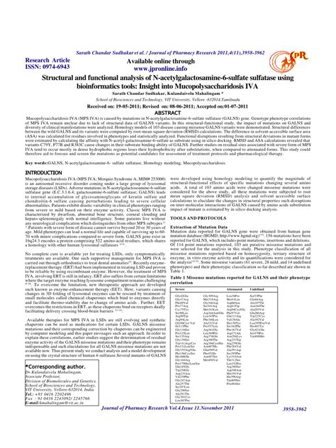 Pdf Structural And Functional Analysis Of N Acetylgalactosamine 6