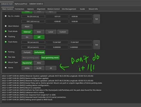 Mount Lockup With Home Commands Under Main Control Tab Issue 690