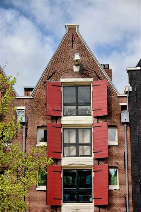 Old House In Amsterdam With Triangular Gable Stock Image Image Of