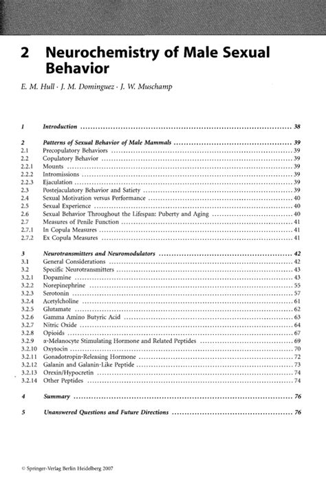 Pdf Neurochemistry Of Male Sexual Behavior