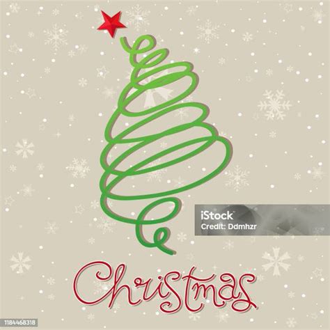 Kartu Ucapan Pohon Natal Kartu Pos Ilustrasi Stok Unduh Gambar
